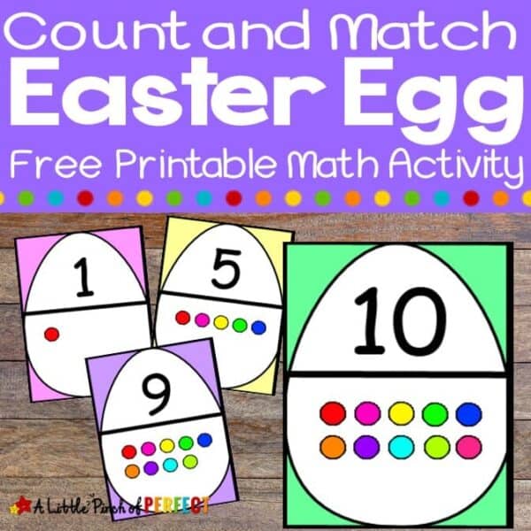 Easter Egg Number Match Math Activity: Free Printable - A Little Pinch ...