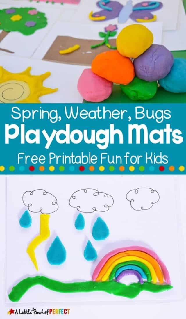 Spring Play Dough Mats: FREE Printable Kids Activity - A Little Pinch ...