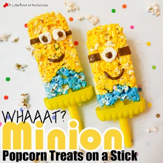 WHAAAT? How to Make a Minion Popcorn Treat on a Stick - A Little Pinch ...