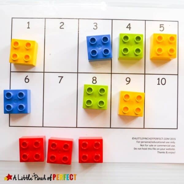 10 Frames Math with Legos Activities for Preschoolers - A Little Pinch ...