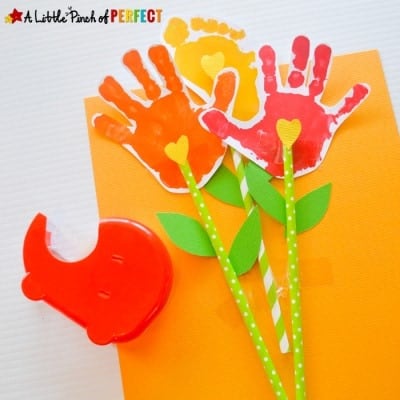 Footprint and Handprint Bouquet of Flowers with Vase: an Adorable Craft ...