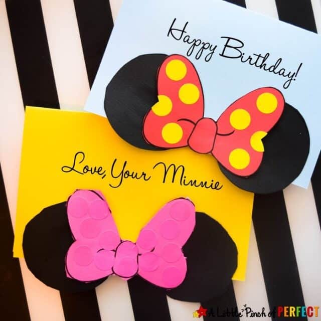 Homemade Minnie Mouse Card and Free Template - A Little Pinch of Perfect