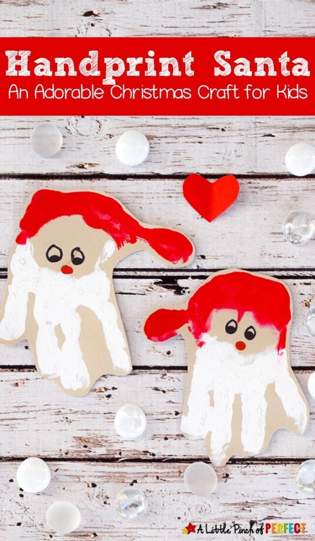 Handprint Santa: An Adorable Christmas Craft for Kids - A Little Pinch ...
