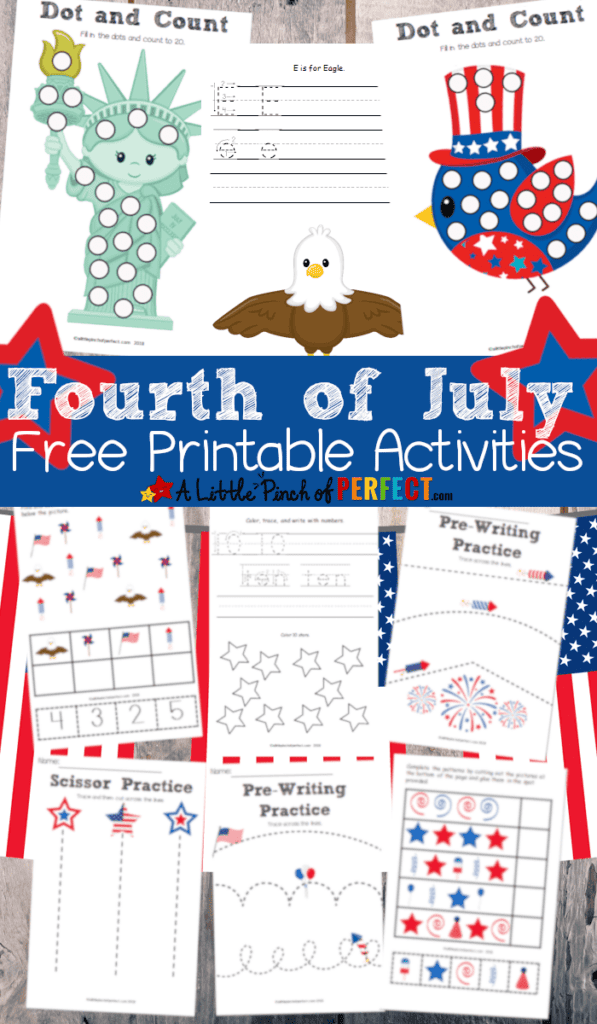 4th of July Printable Activity Pack that's FREE for Kids - A Little ...