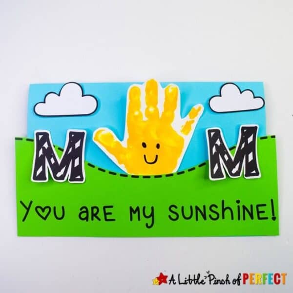 You are My Sunshine Mother's Day Handprint Craft and Free Template - A ...