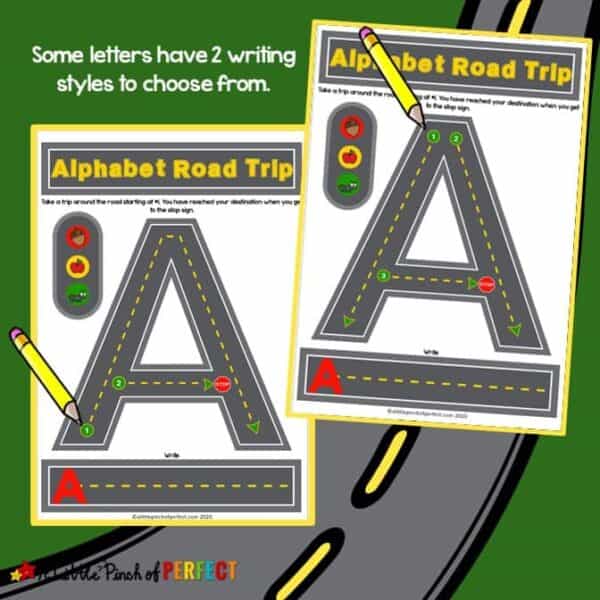 Alphabet Road Letter Mats: Trace and Write Set - A Little Pinch of Perfect