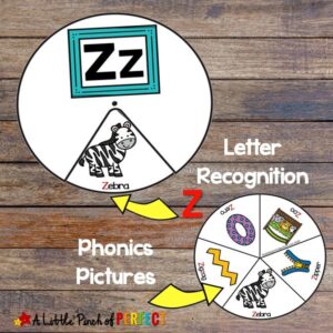 Alphabet Phonics Spinners Printable Activity - A Little Pinch of Perfect