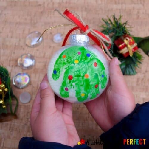 How to Make a Handprint Tree Christmas Ornament - A Little Pinch of Perfect