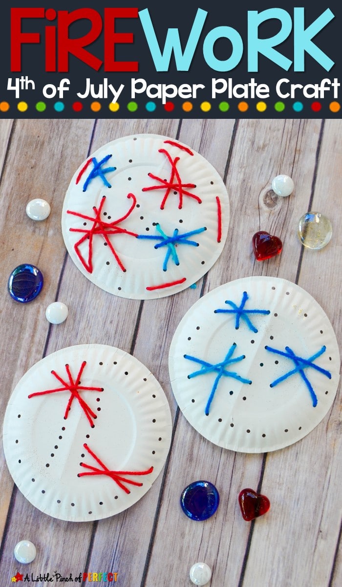 Firework Paper Plate Craft for Kids to make this 4th of July
