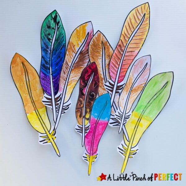 Paper Feather Craft and Free Template - A Little Pinch of Perfect