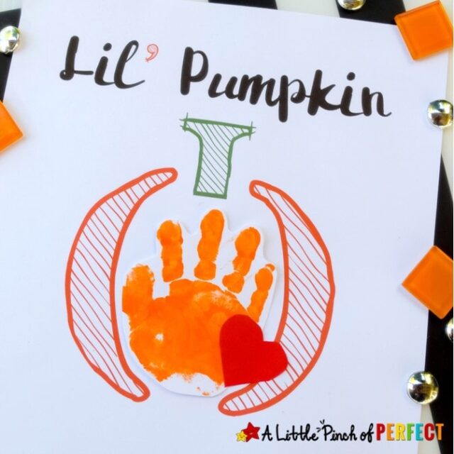 Lil' Pumpkin Handprint Craft and Free Template - A Little Pinch of Perfect
