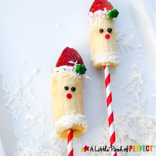 Banana Santa Healthy Christmas Kid Treat - A Little Pinch of Perfect