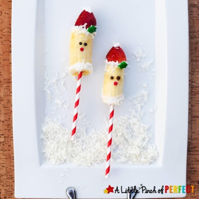 Banana Santa Healthy Christmas Kid Treat - A Little Pinch of Perfect