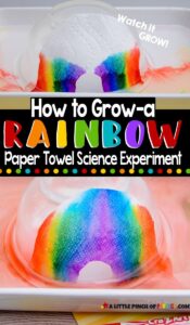 Grow a RAINBOW Paper Towel Experiment and SCIENCE Worksheets - A Little ...
