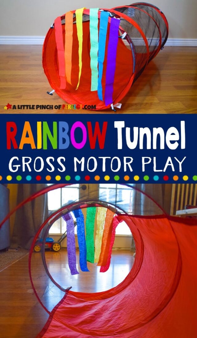 Sensory RAINBOW TUNNEL an Easy Gross Motor Kids Activity - A Little ...