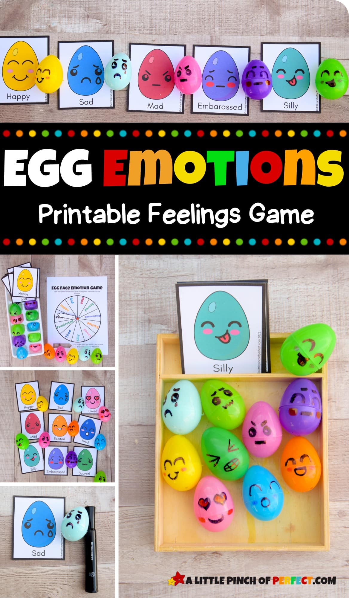 Egg Emotion Faces for Kids Printable Feelings Game - A Little Pinch of ...