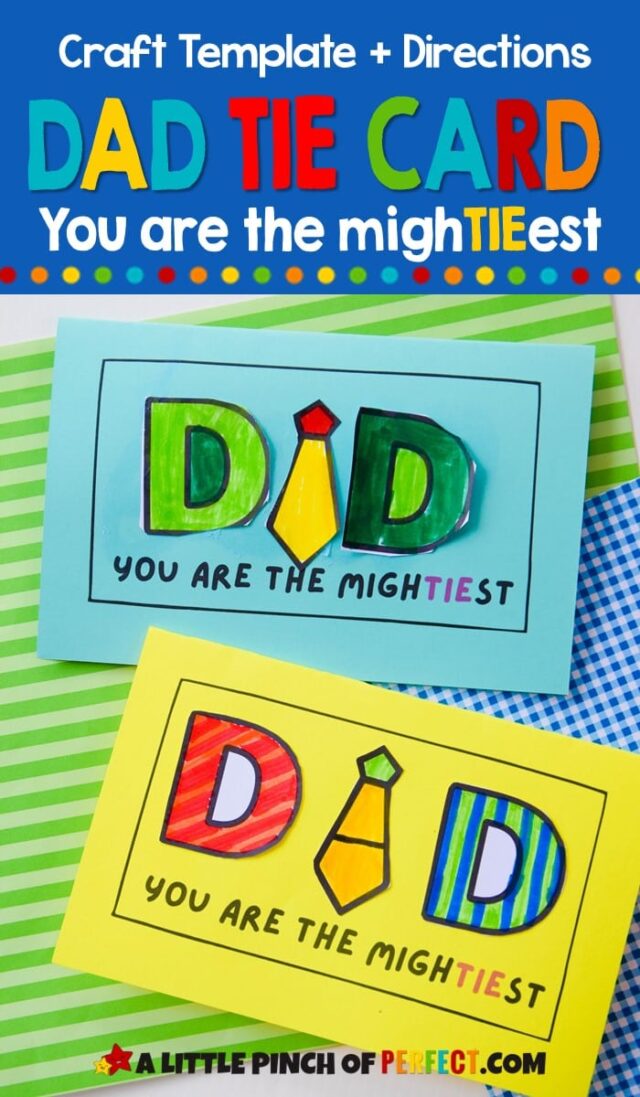 FREE Printable Father's Day Tie Card that's EASY and CUTE for DAD!