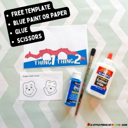 Thing 1 and Thing 2 Handprint Craft with FREE Template - A Little Pinch ...