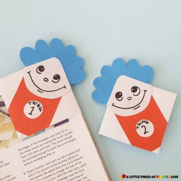 Thing 1 and Thing 2 Dr. Seuss Inspired Bookmark Craft with FREE ...