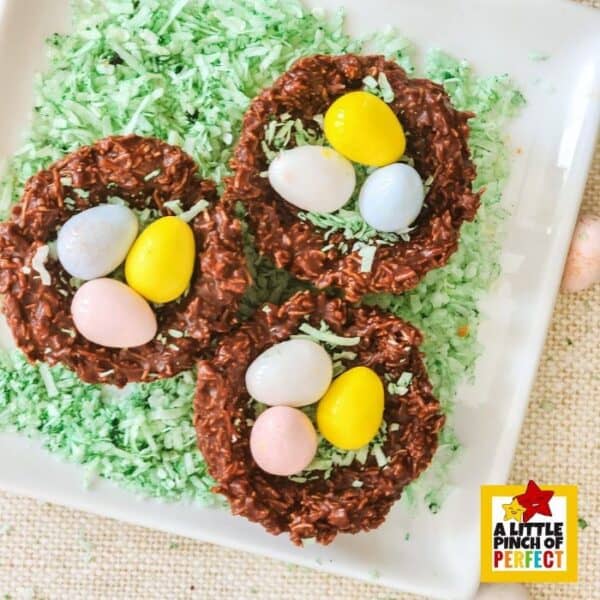 No-Bake Chocolate Easter Egg Nest Recipe - A Little Pinch of Perfect