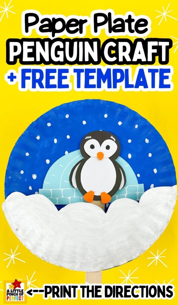 Paper Plate Penguin Craft for Winter and FREE Template - A Little Pinch ...