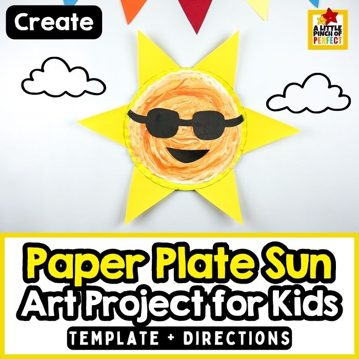 Paper Plate Sun Craft with Puffy Paint (Free Sun Template) - A Little ...