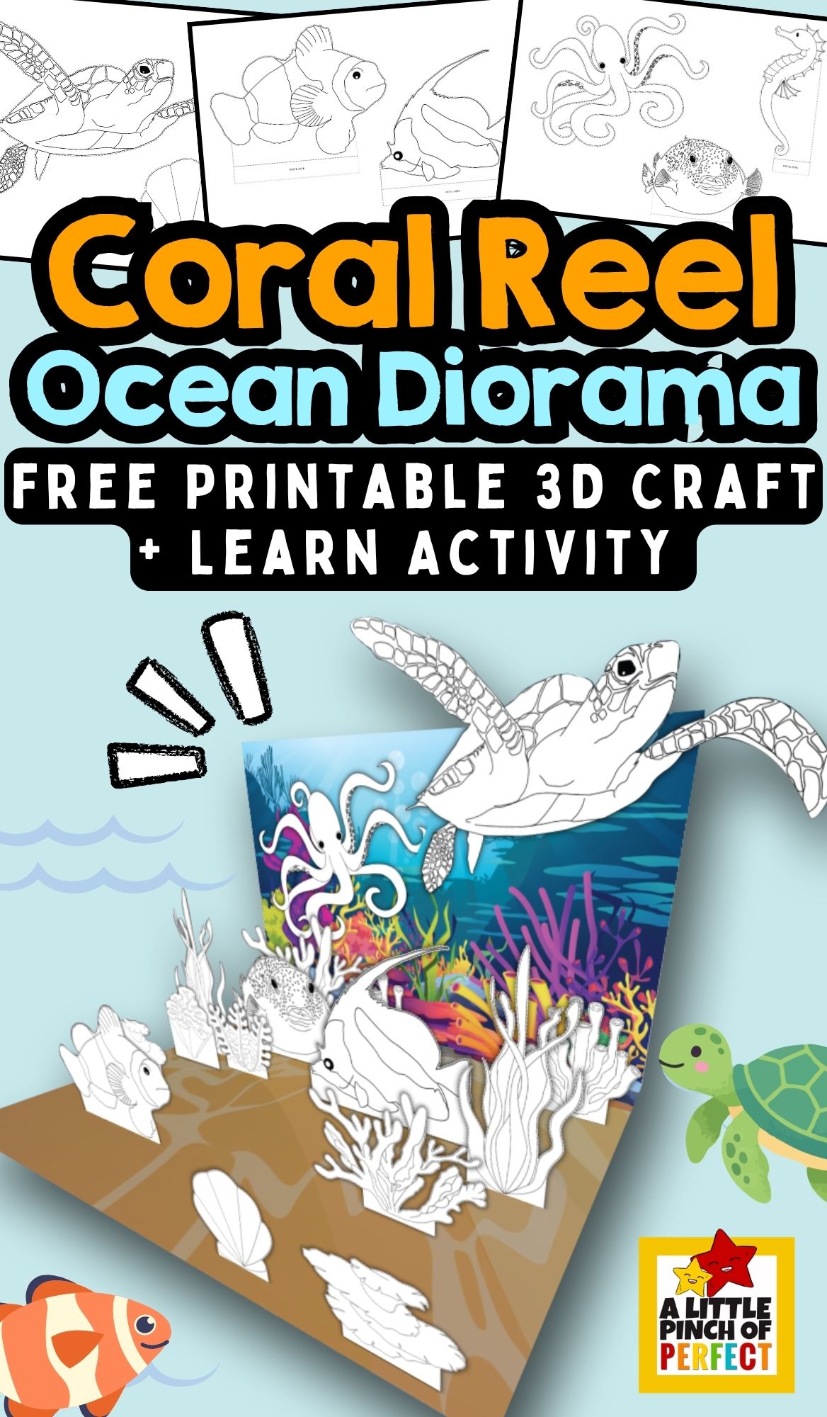 Coral Reef Diorama Craft for Kids (Free Printable) - A Little Pinch of ...